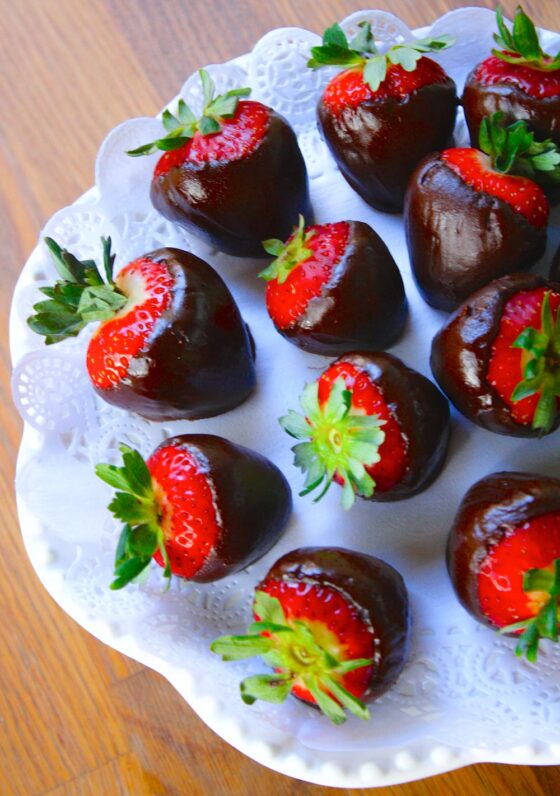 Receta de Fresas cubiertas de chocolate con ron